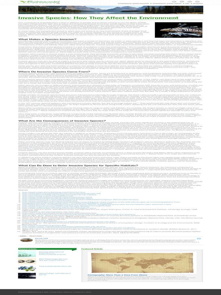 Impact of Invasive Species on Ecosystems | PDF | Invasive Species ...