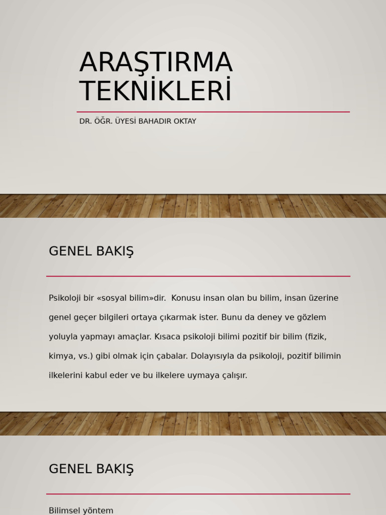 Arastirma Teknikleri I Ders 1 Giris | PDF