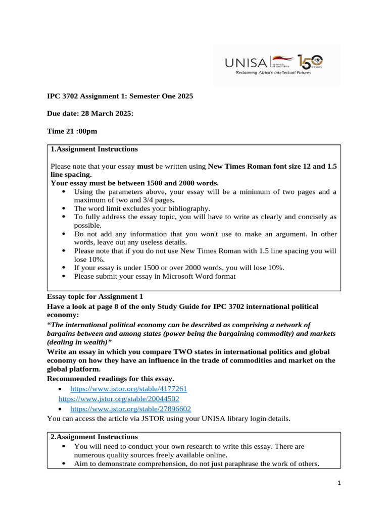 IPC 3702 Assignment 1 (1) | PDF | Essays