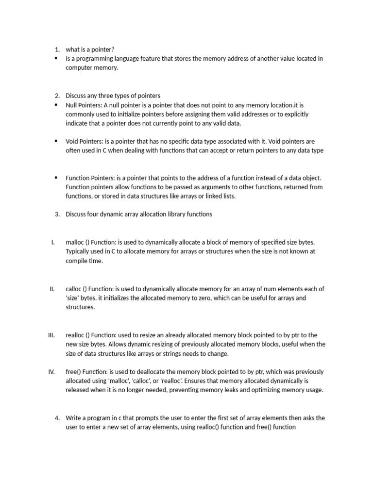 Understanding Pointers and Dynamic Memory in C | PDF
