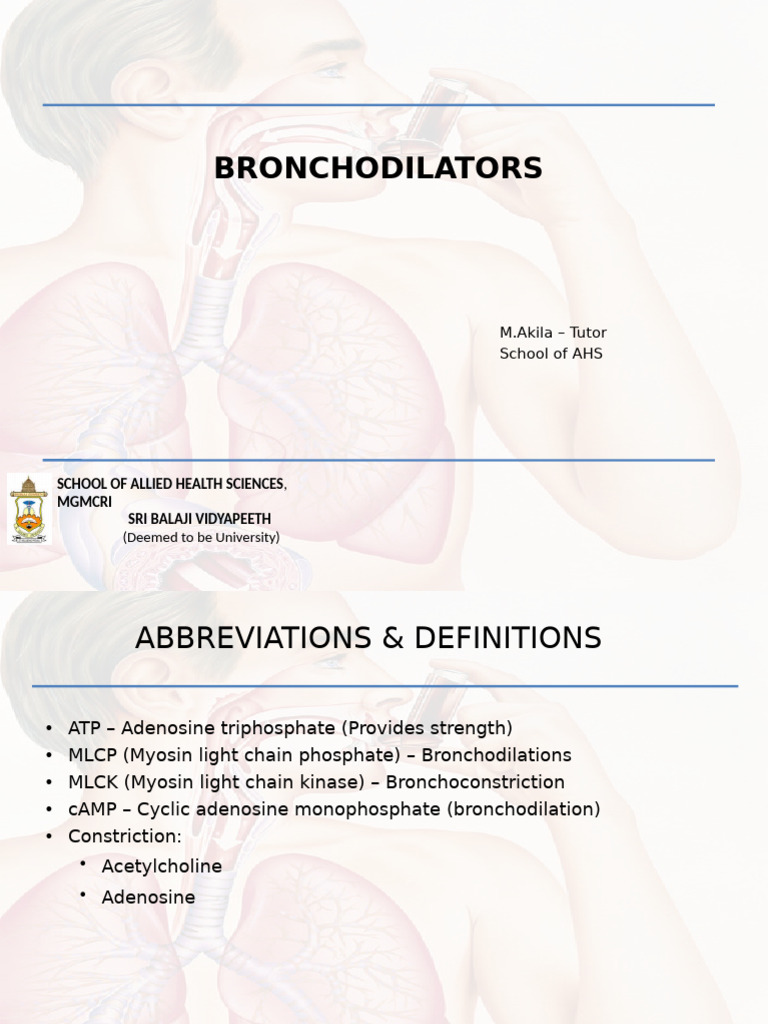 Bronchodilator - original | PDF | Chronic Obstructive Pulmonary Disease | Medical Specialties