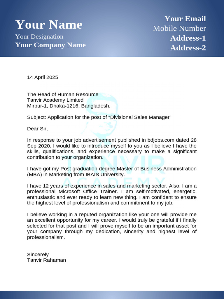 Cover Letter Design | PDF