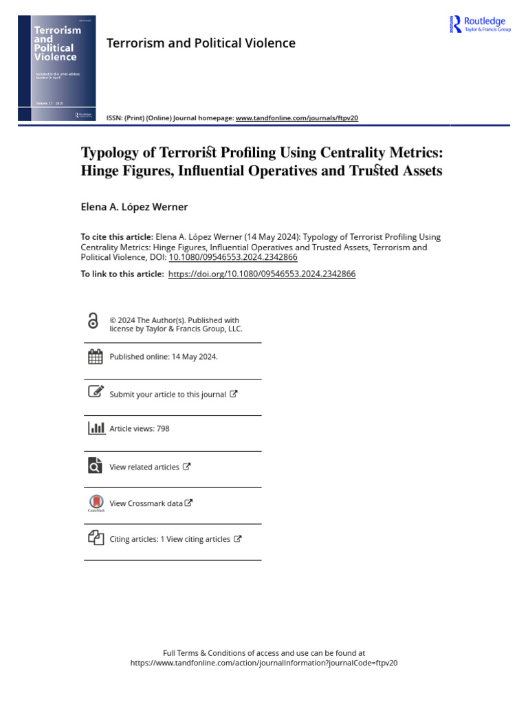 Typology of Terrorist Profiling Using Centrality Metrics Hinge Figures ...