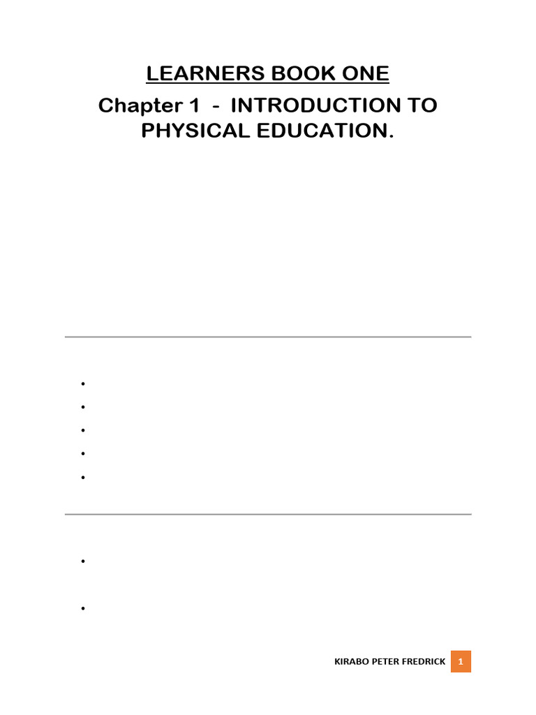 Chapter 1 Introduction To Physical Education Pe Notes | PDF | Physical ...
