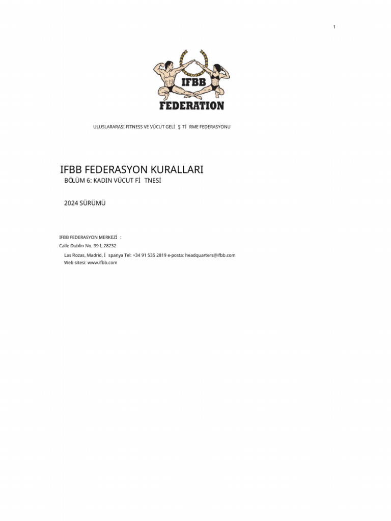Women Bodyfitness Rules 2024 | PDF