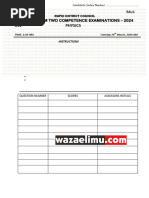 Form Two Physics Exam, 2025 | PDF | Series And Parallel Circuits | Resistor