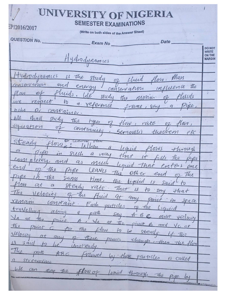 Phy111 Note on Hydrodynamic | PDF
