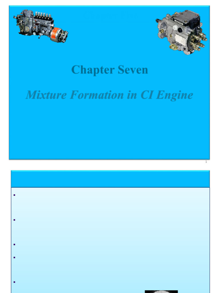Chapter 7 Mixture Formation in CI Engine | PDF | Pump | Fuel Injection