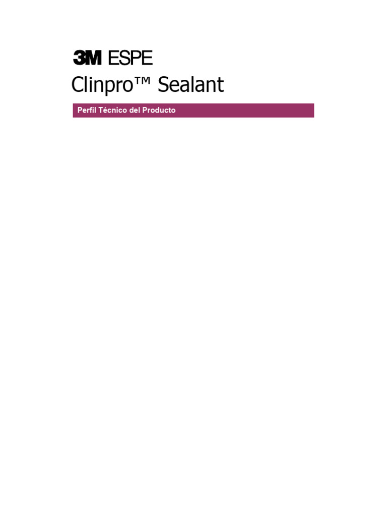 PT Clinpro Sellador de Fosetas y Fisuras | PDF | Polímeros | Agua