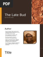 Grade 10 Short Story The Late Bud | PDF