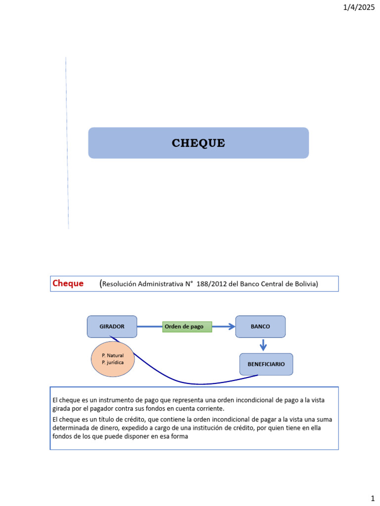 Cheques y su Regulación en 2025 | PDF | Cheque | Bancos