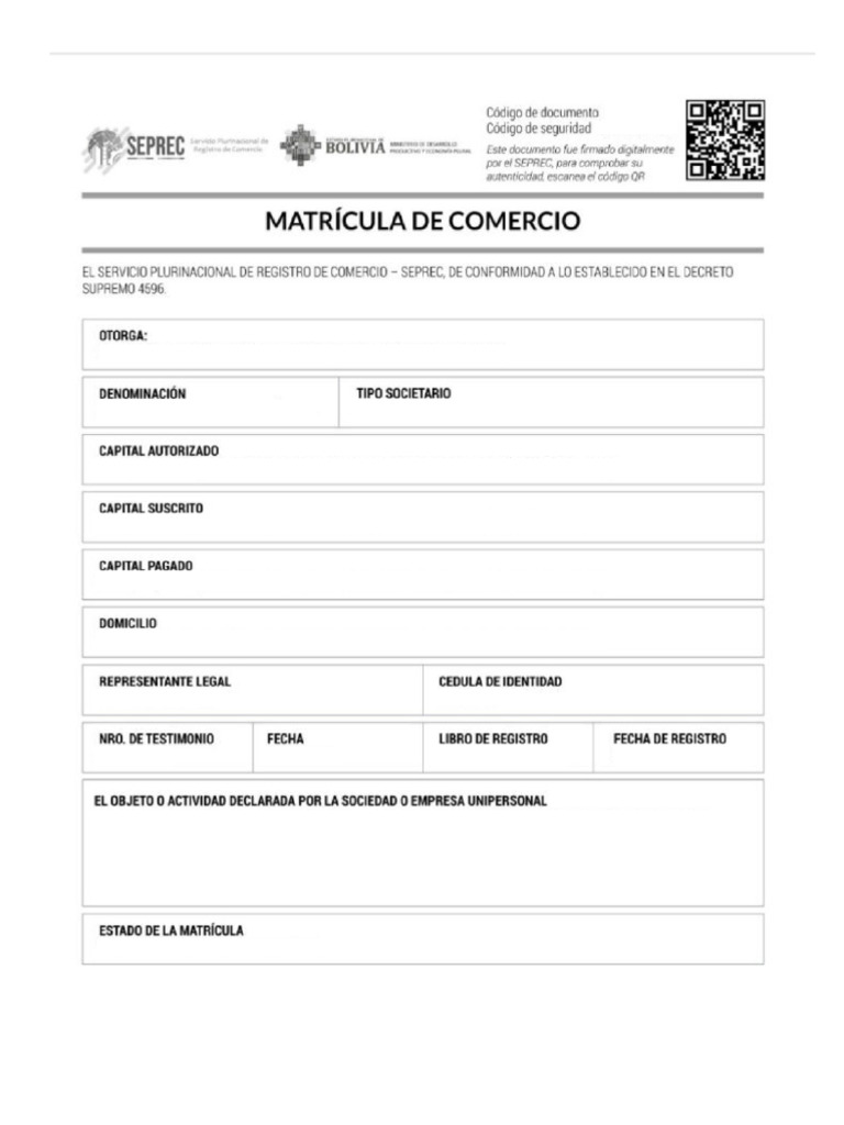 Formulario - Seprec - Matricula - Inscripcion y Actualizacion Matricula | PDF