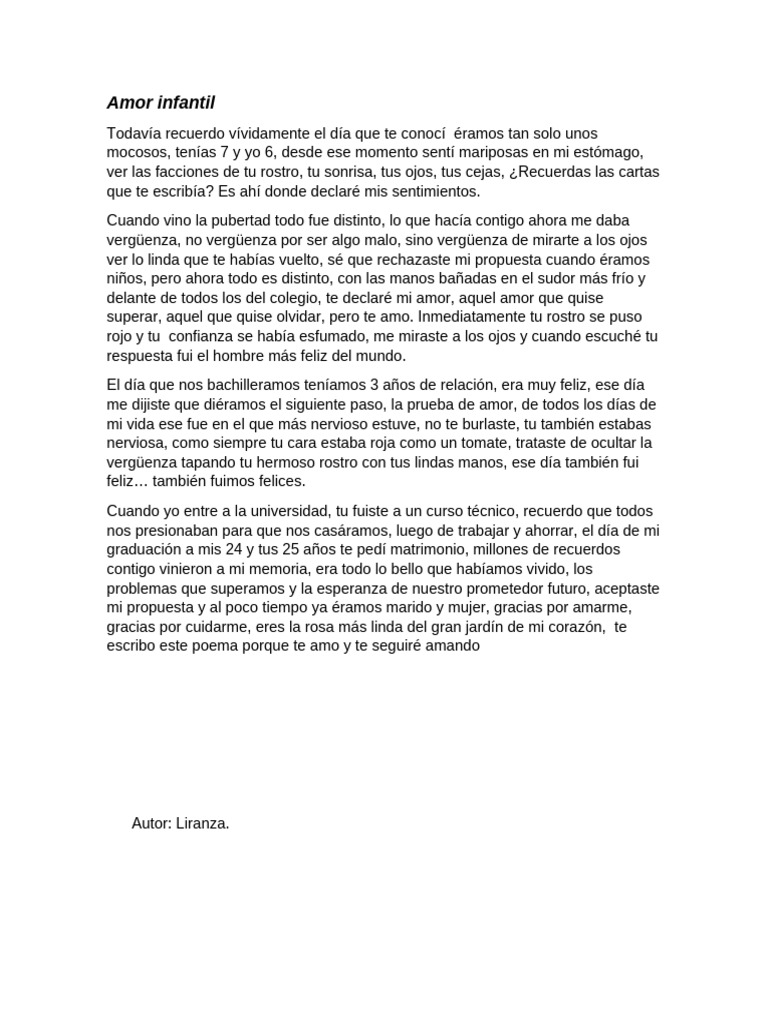 Amor Infantil | PDF