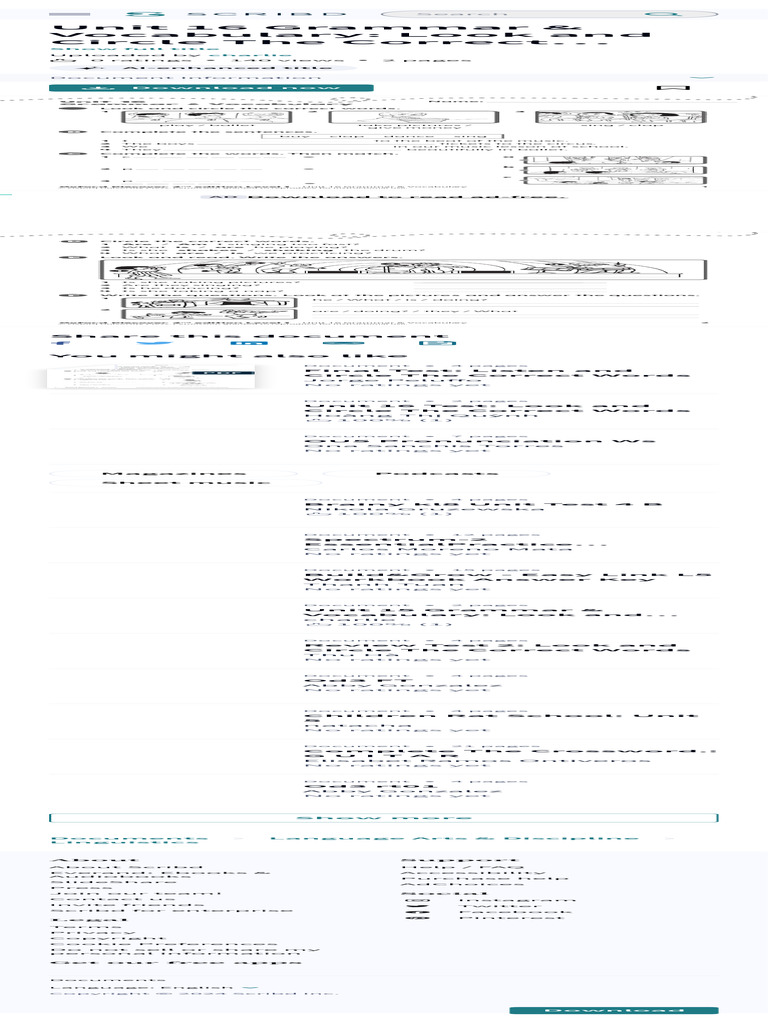 Unit 16 Grammar & Vocabulary Look and Circle The | PDF | Scribd | Human ...