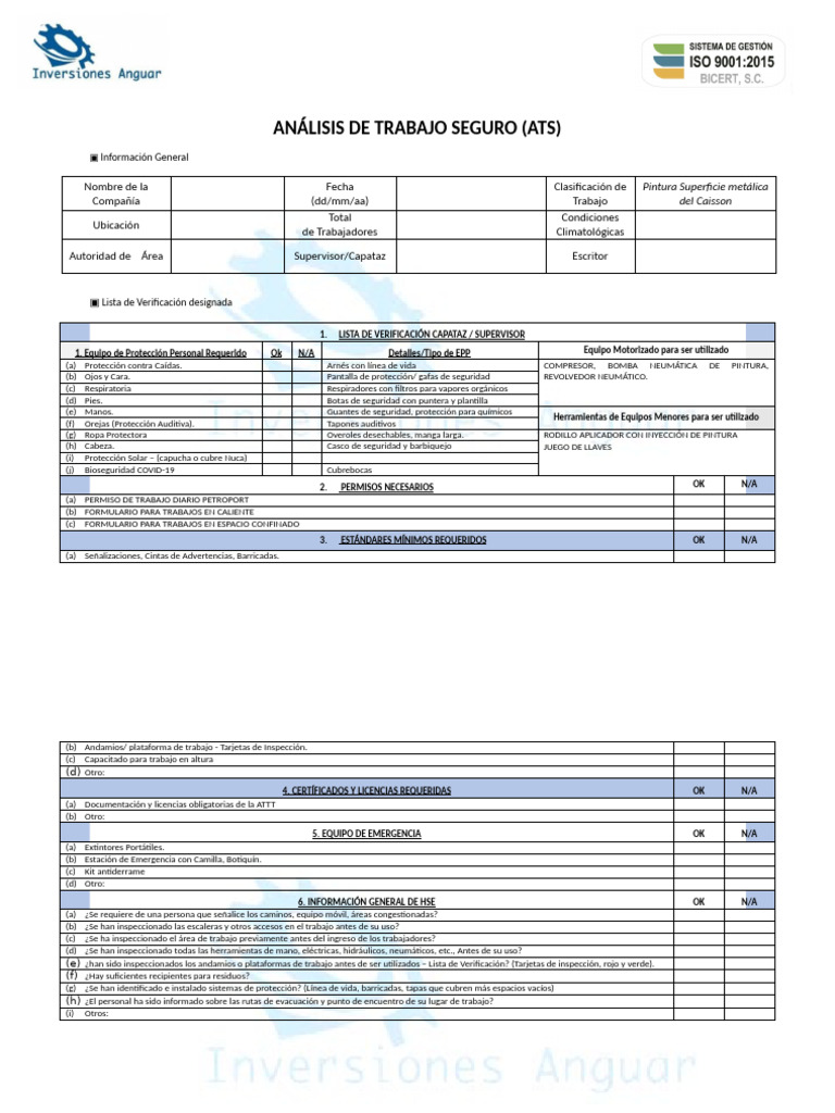 Ats de Aplicacionde Pintura Caisson Acp | PDF