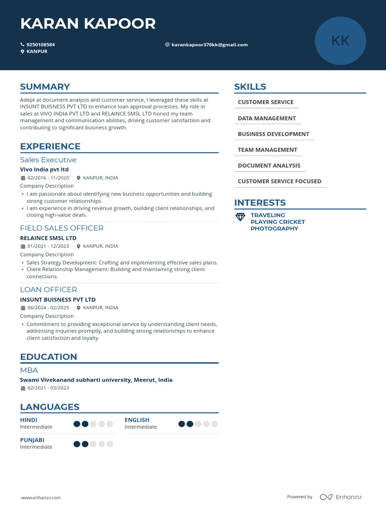 Karan Kapoor Resume | PDF | Business | Business Economics