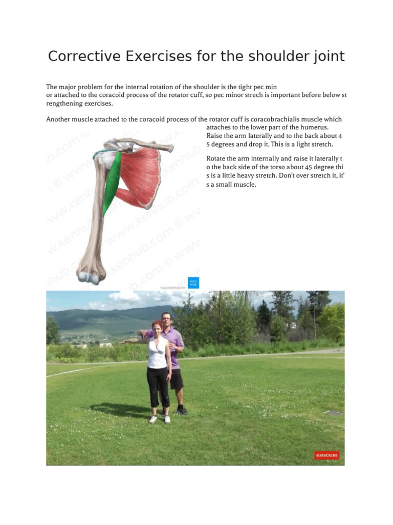 Corrective Exercises For The Shoulder Joint | PDF | Shoulder | Musculoskeletal System