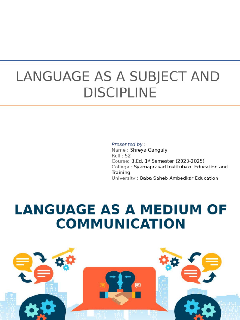 Language As Communication | PDF | Communication | Cognition