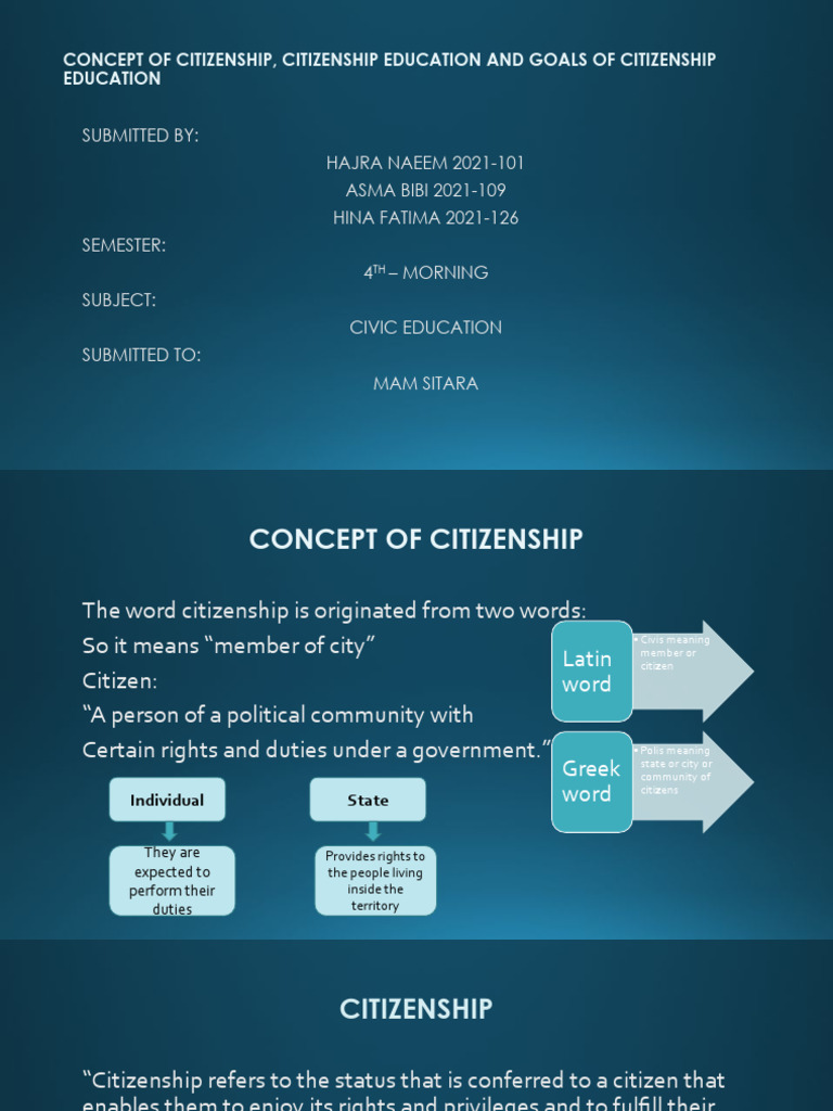 Understanding Citizenship and Education Goals | PDF | Citizenship ...