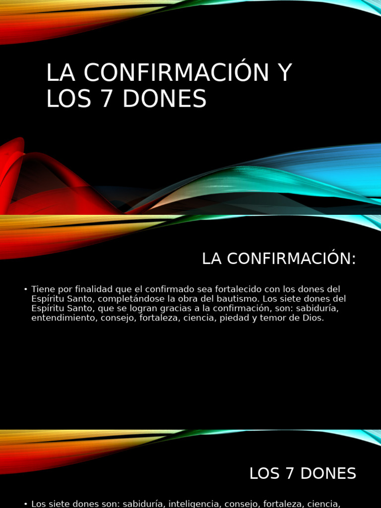 La Confirmación y Los 7 Dones | PDF | Confirmación | Teología