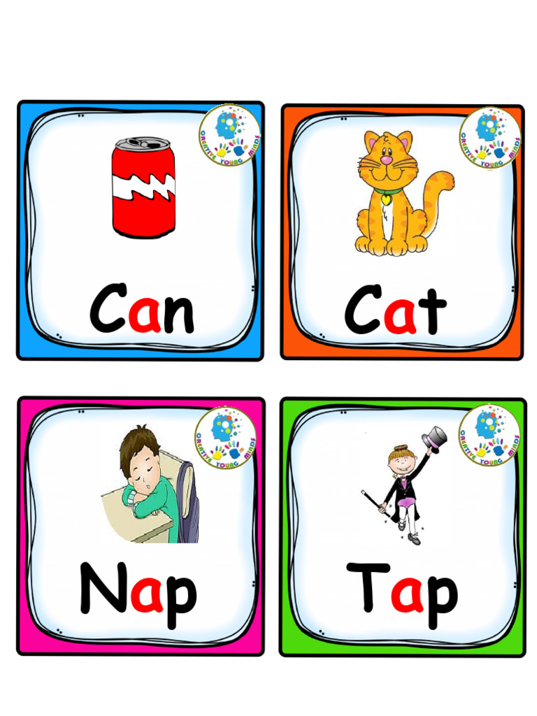 Short Vowel A Flash Cards | PDF