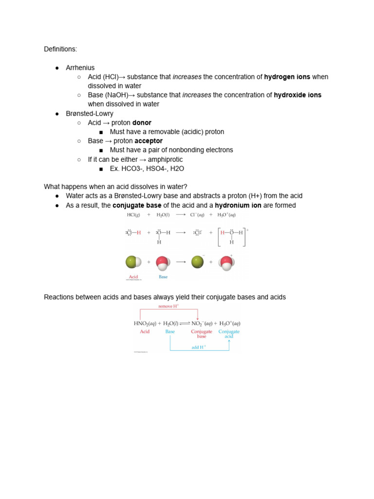 Acid-Base Notes | PDF