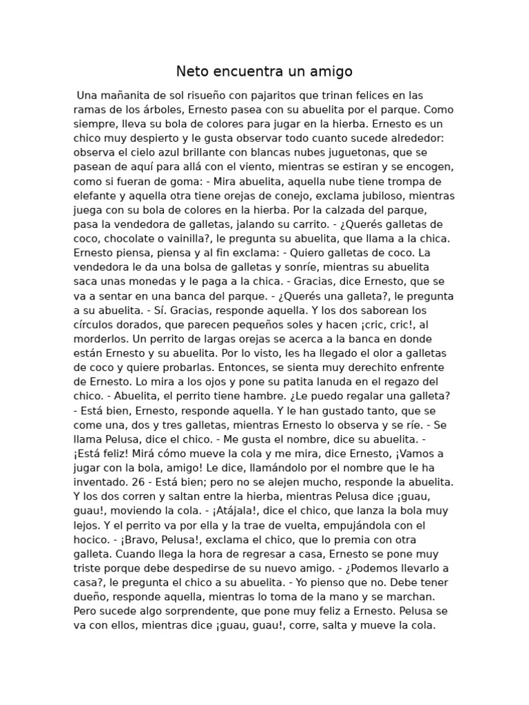 Neto Encuentra Un Amigo | PDF