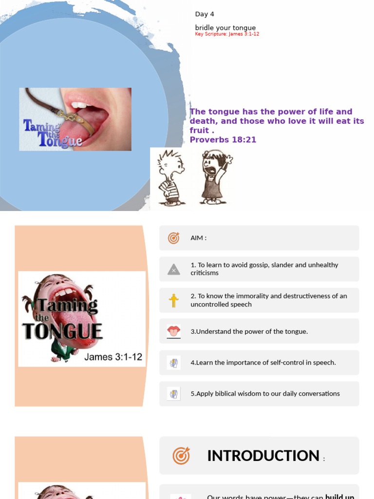 Day 4 Bridle Your Tongue | PDF | Book Of Proverbs | Faith