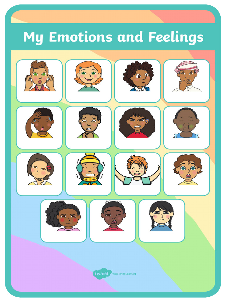 My Emotions and Feelings Vocabulary Matching Mat | PDF