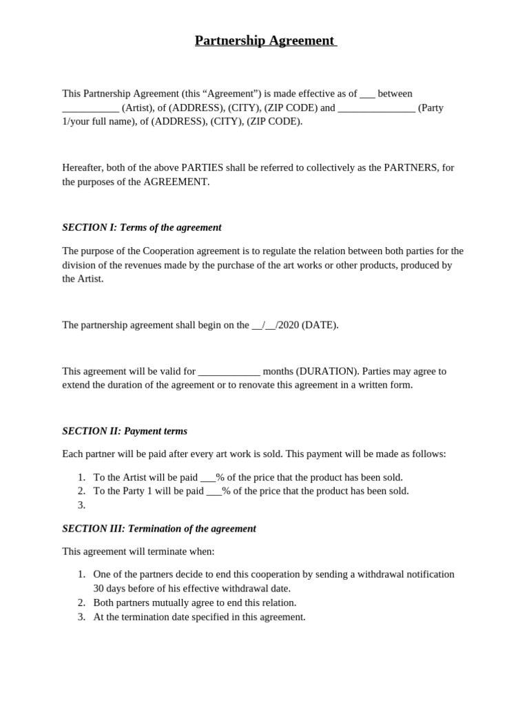 Partnership Agreement | PDF