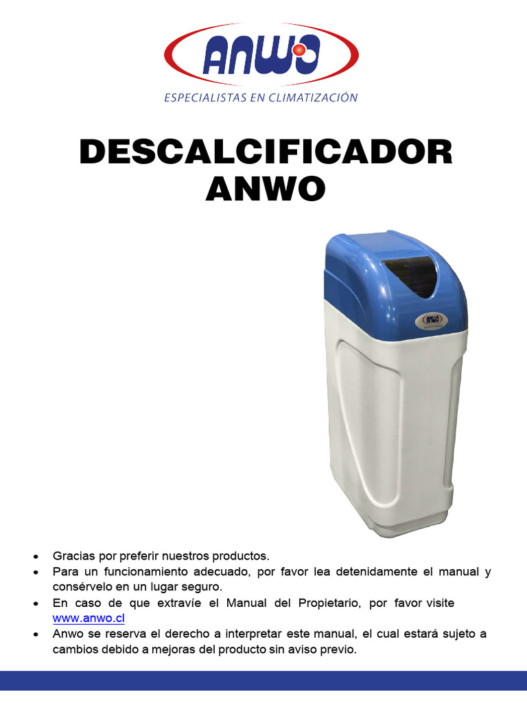 Manual - BWT ABLANDADOR - ANWO - V1 - 18 - 1 Manual Ok | PDF | Agua ...