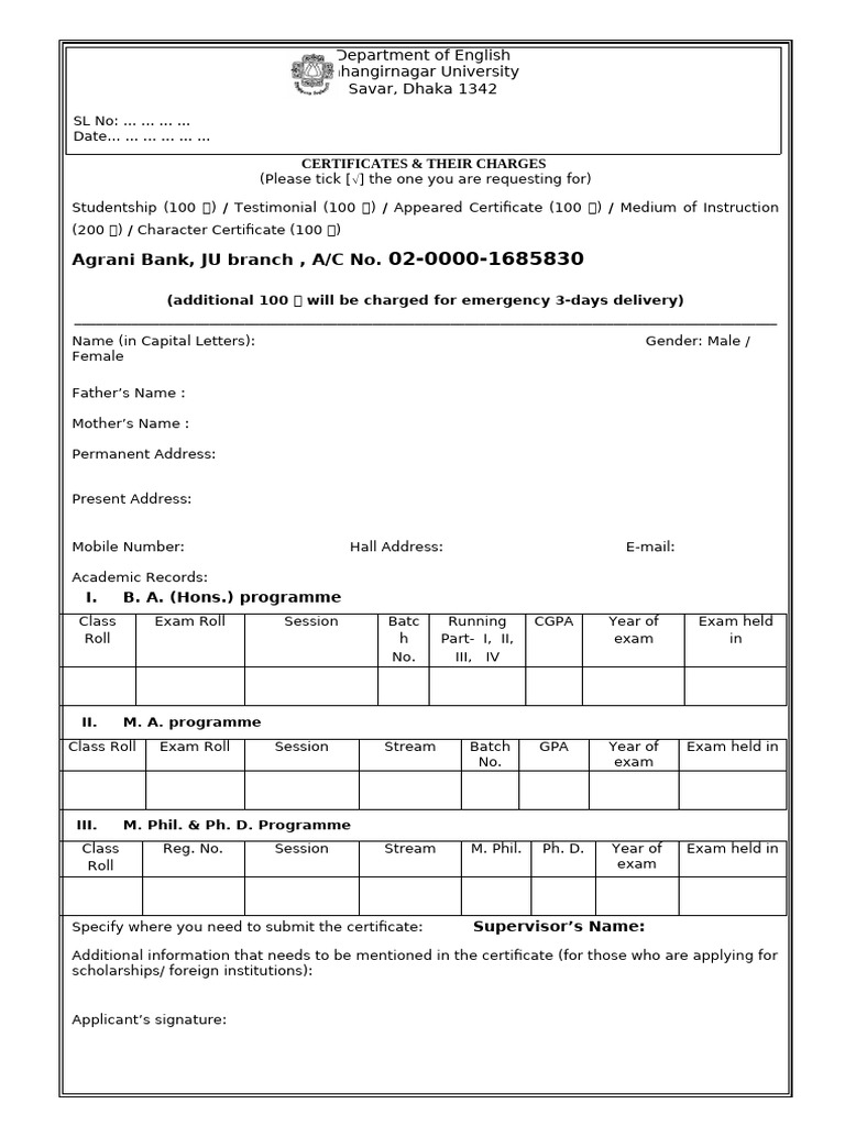 Student-Application-Form | PDF