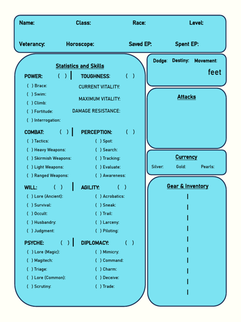 PYLONCharacterSheetPDF 12 | PDF