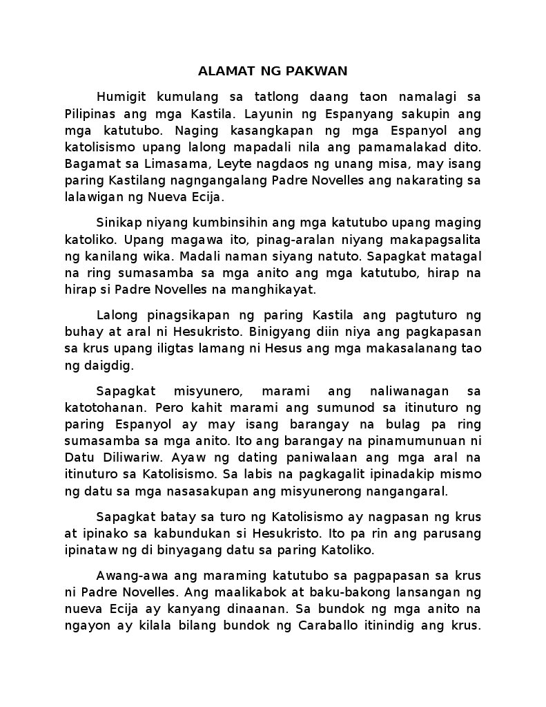 Alamat NG Pakwan | PDF