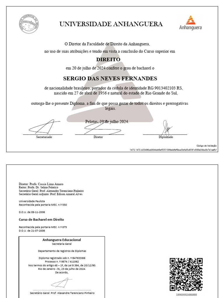 Diploma Anhanguera | PDF