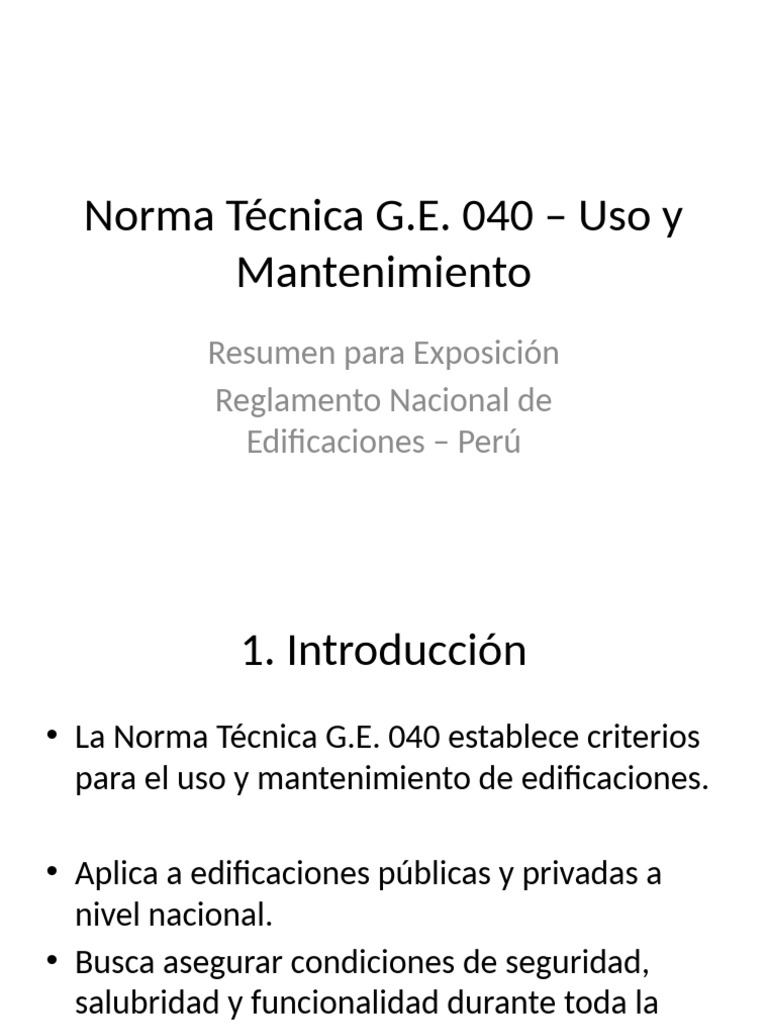 Norma GE 040 Exposicion | PDF