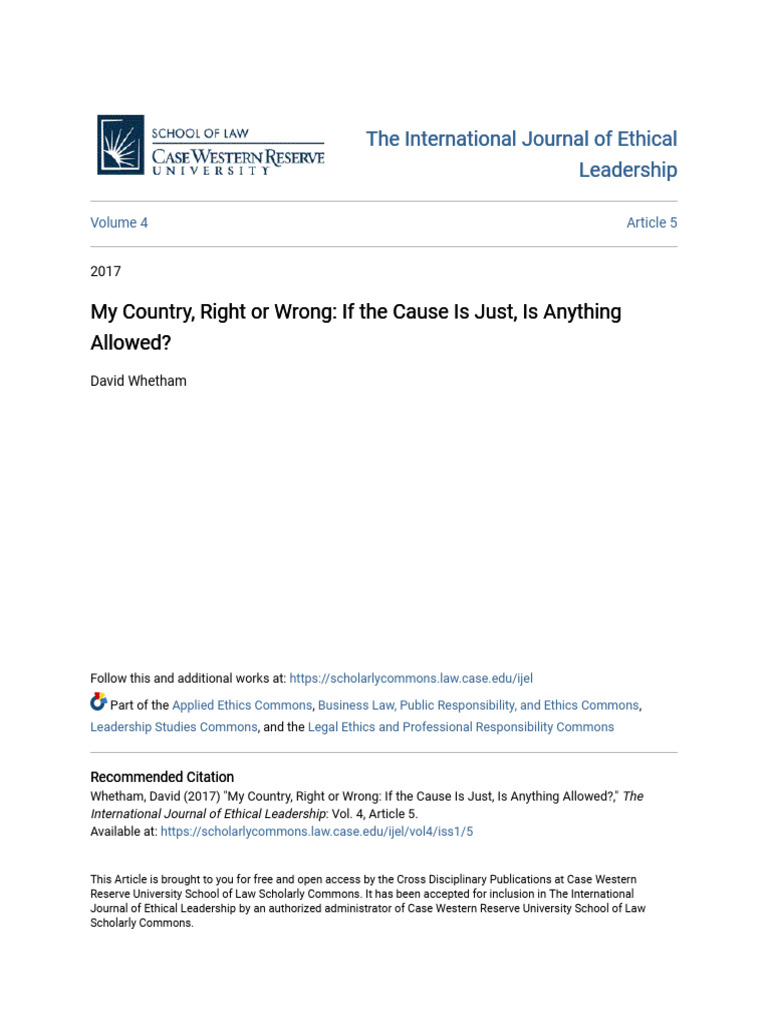 WHETHAM_My Country Right or Wrong_ If the Cause Is Just Is Anything All ...
