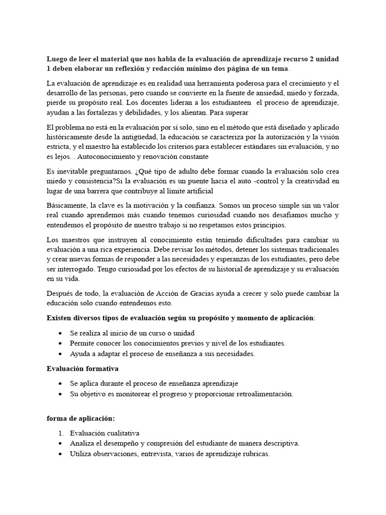 EVALUACION APRENDIZAJE.. | PDF | Evaluación | Enseñando