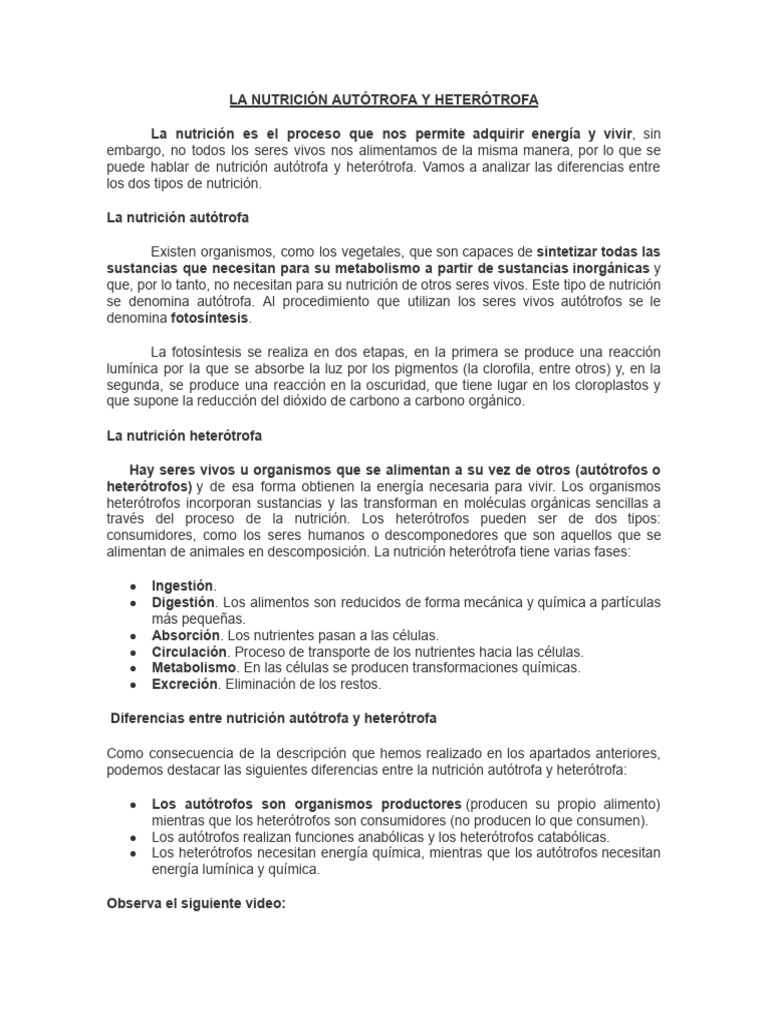 La Nutrici-N Aut-Trofa y Heter-Trofa 3 | PDF | Nutrición | Dieta y nutrición