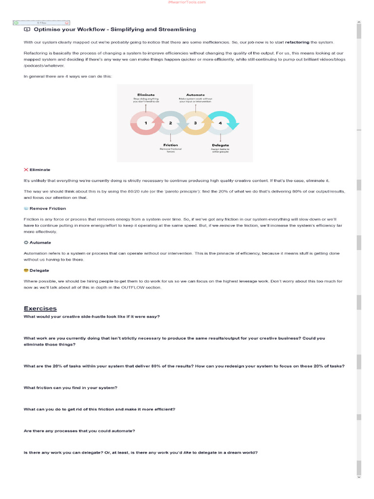 03-Optimise your Workflow - Simplifying and Streamlining | PDF