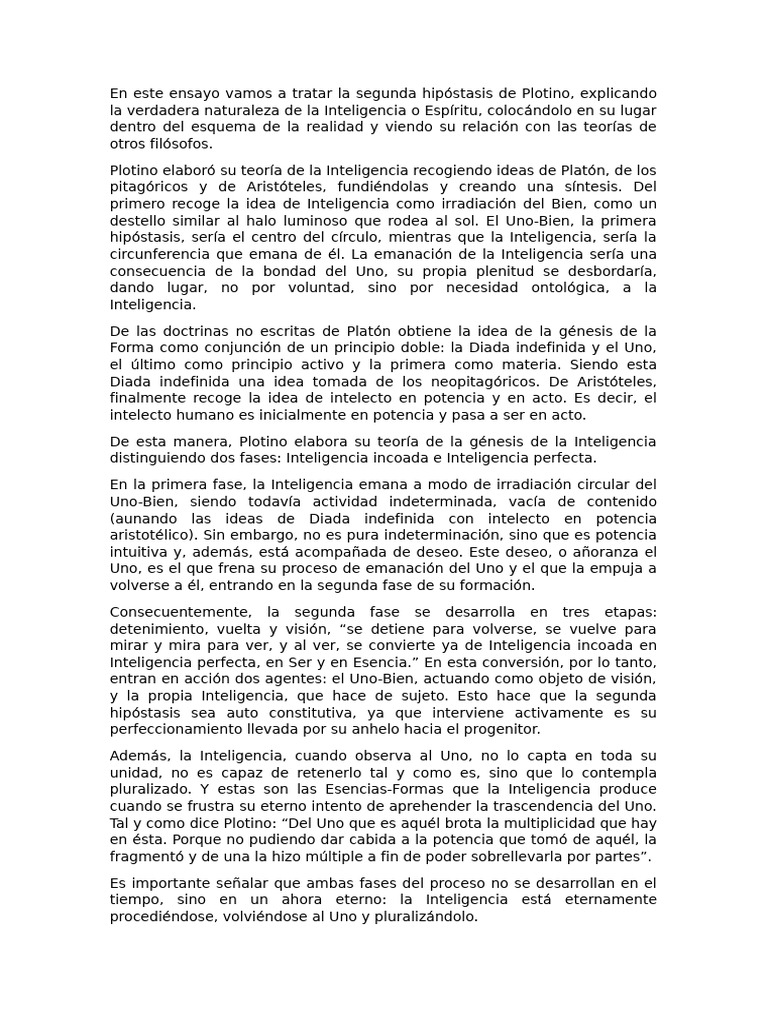 Plotino | PDF | Comprensión | Aristóteles