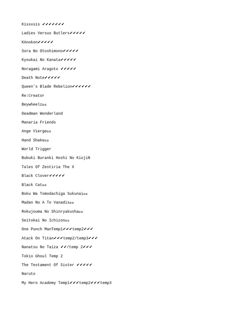 Nombres de Animes | PDF