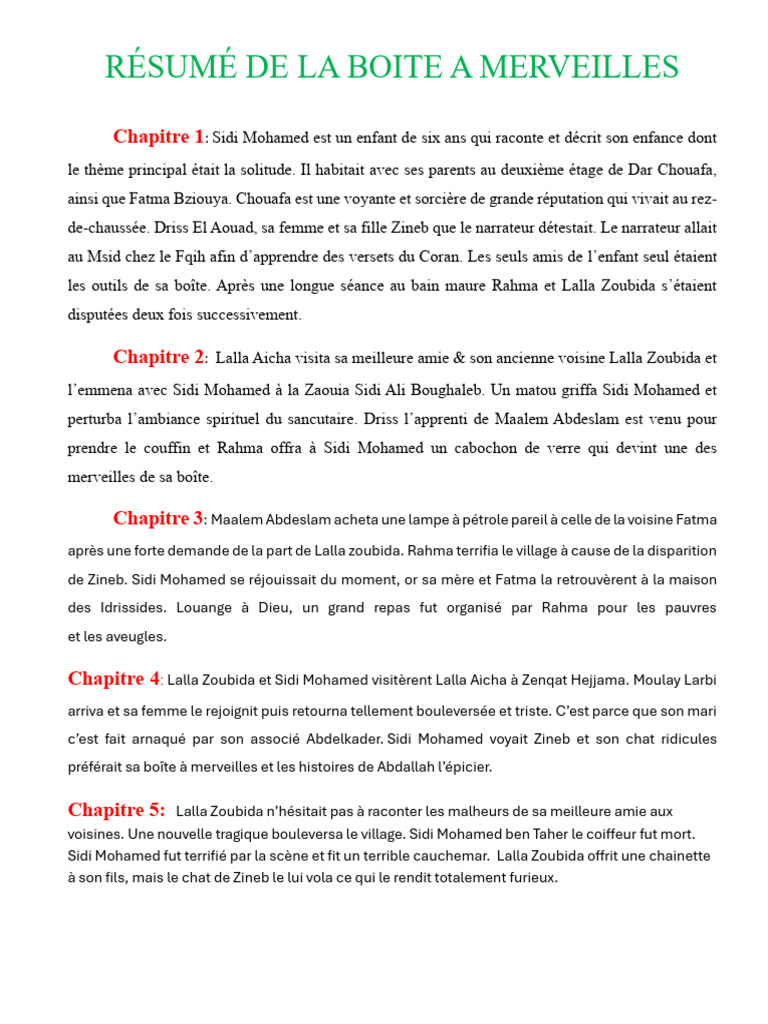 Les locataires de Dar Chouafa | PDF