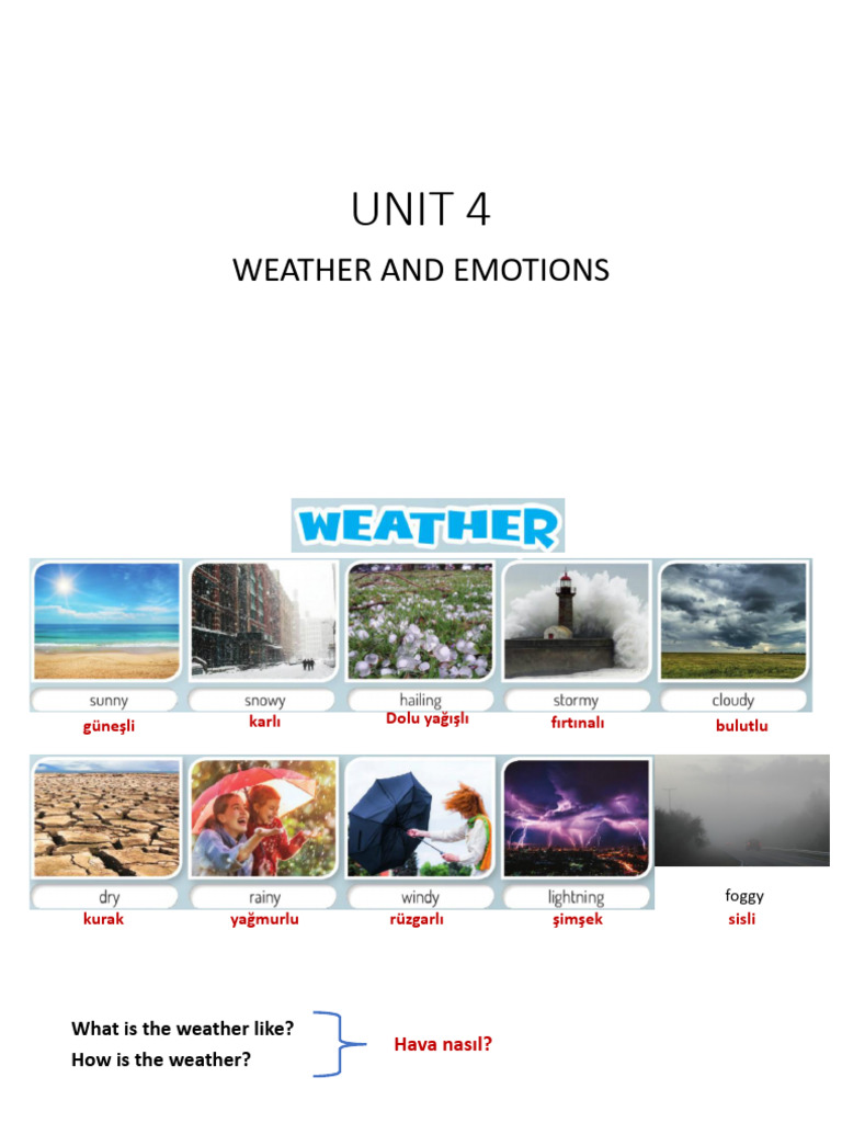 Unit 4: Weather and Emotions | PDF