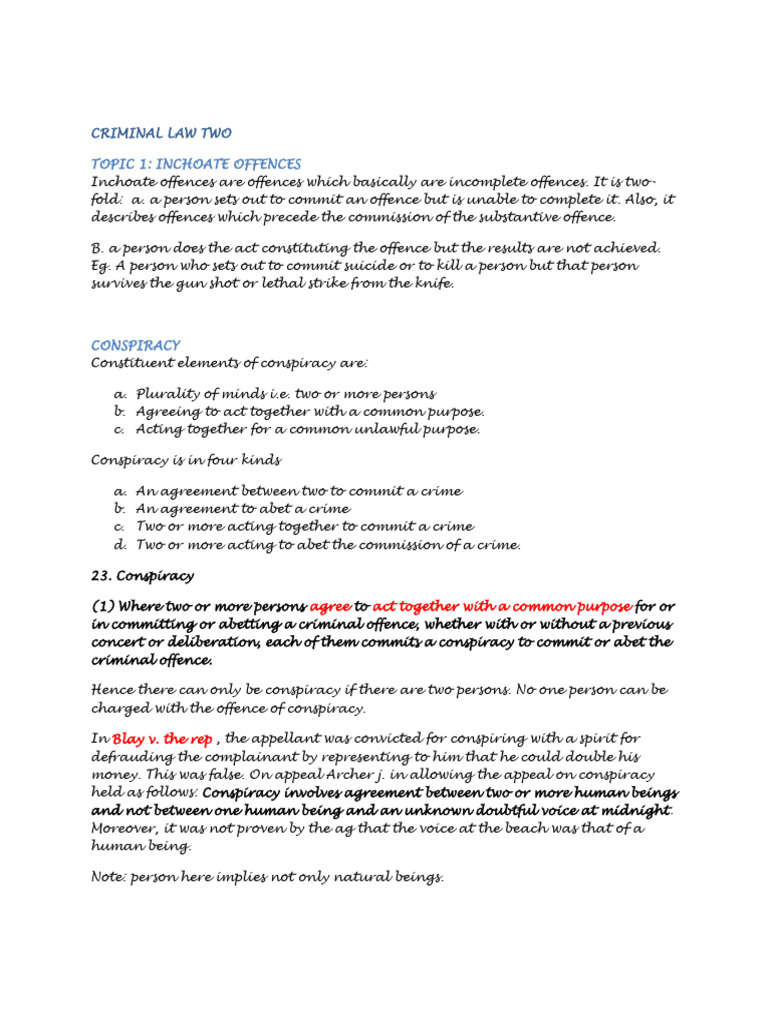 Criminal Law Case Briefs 2 | PDF | Aiding And Abetting | Mens Rea