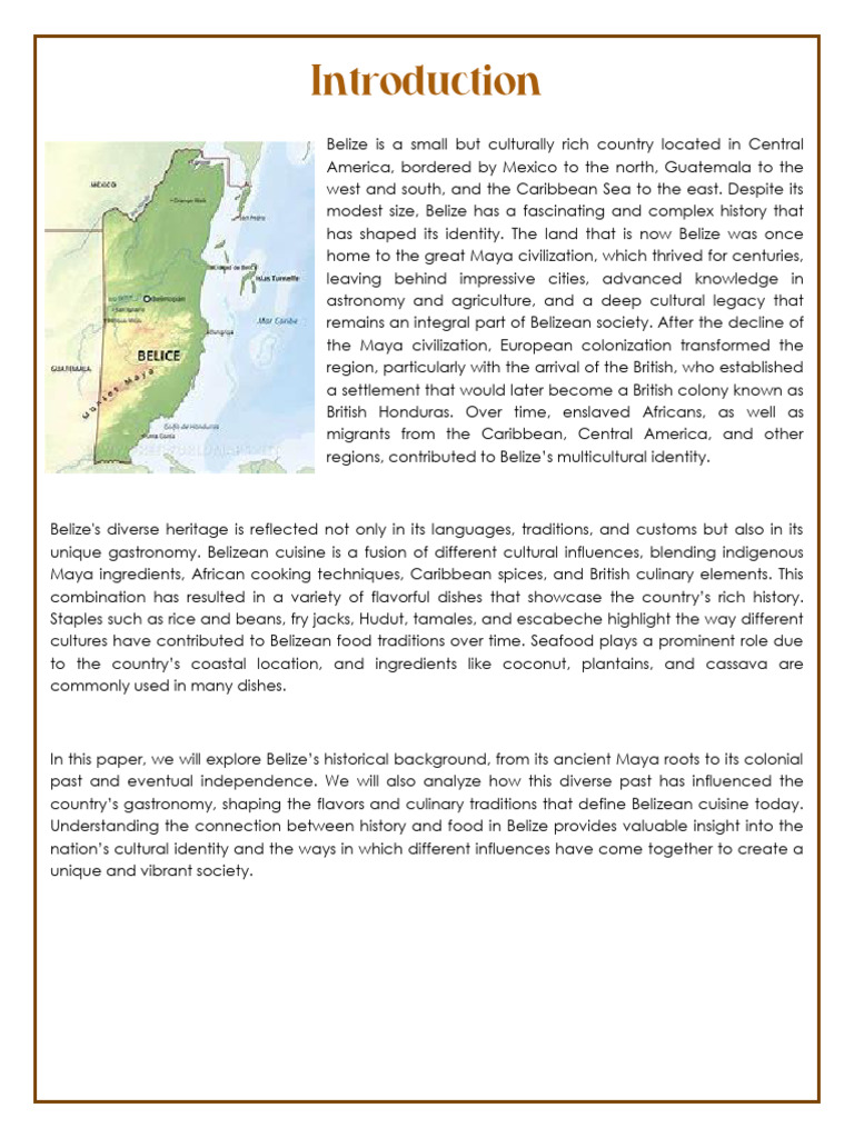 Introduction 1 | PDF | Belize | Cooking