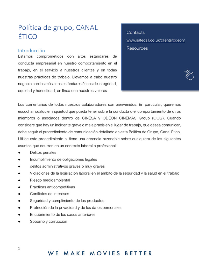 Ocg Whistleblowing Policy 2024 Spain Web Version | PDF | Anonimato ...