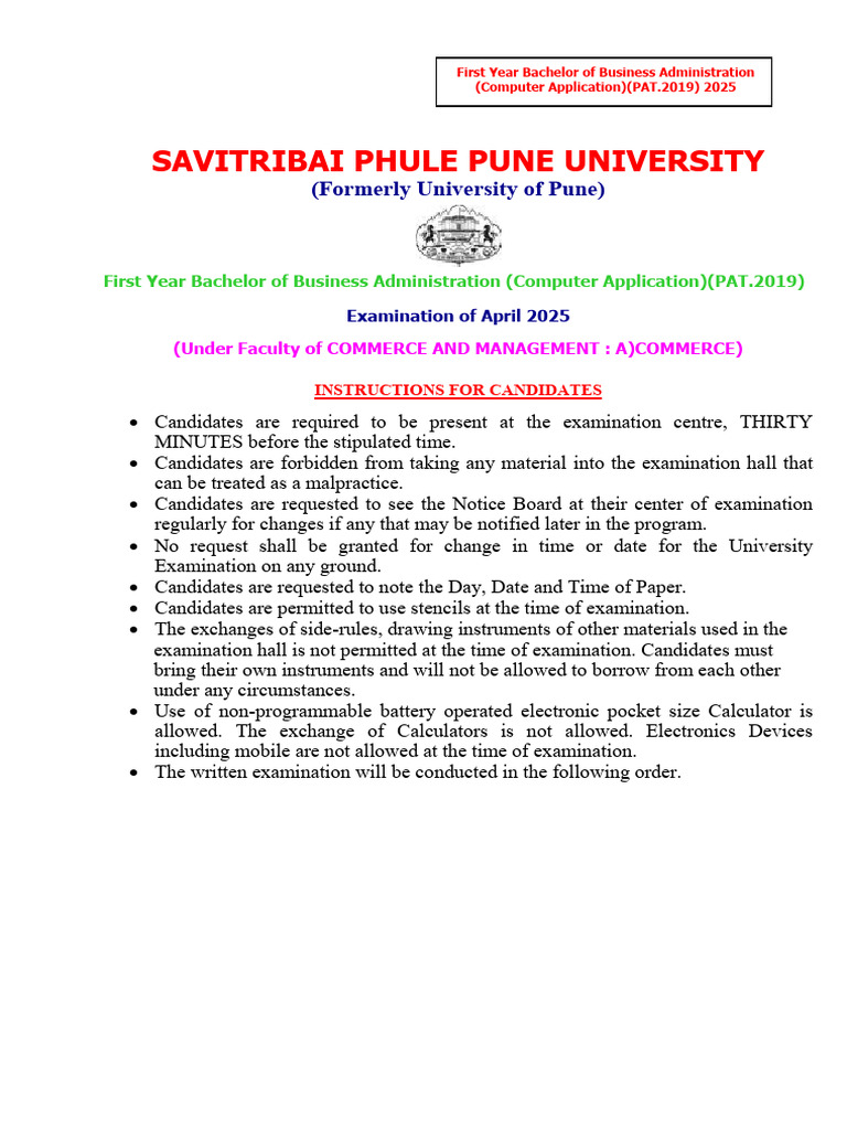 First Year Bachelor-of-Business-Administration-(Computer-Application ...