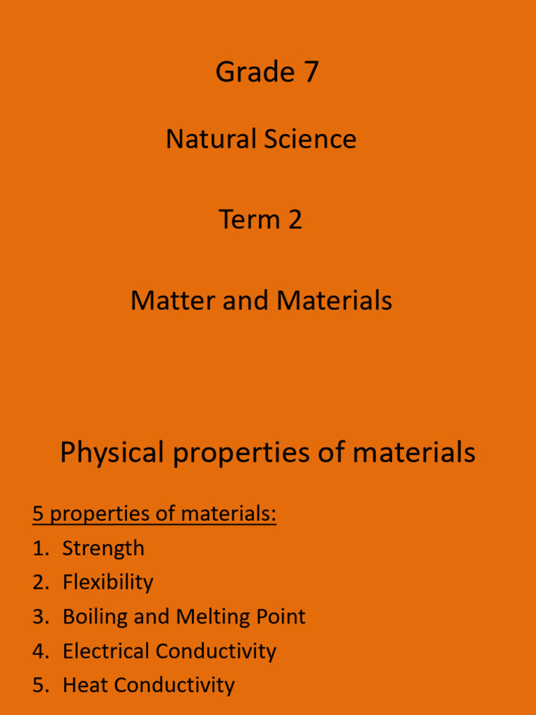 Grade 7 Science: Properties of Materials | PDF | Liquids | Water