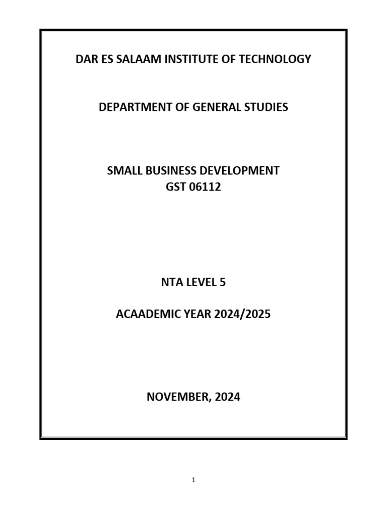 Current GST 06112 Sme-Dit Od 22-2425 Sem 1 | PDF | Entrepreneurship ...